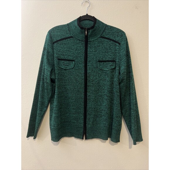 Misook | Jackets & Coats | Exclusively Misook Sz L Green Black ...